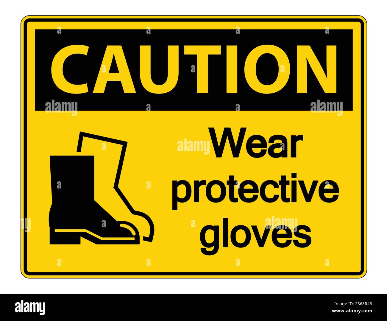 Caution Wear protective footwear sign on transparent background,vector ...