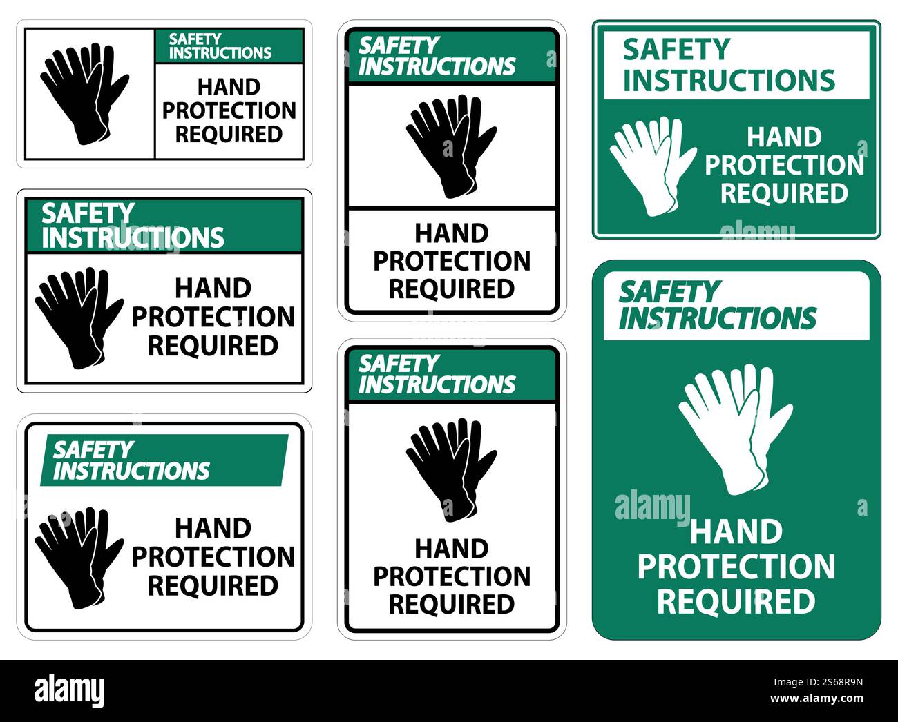 Safety Instructions Hand Protection Required Sign on white background ...