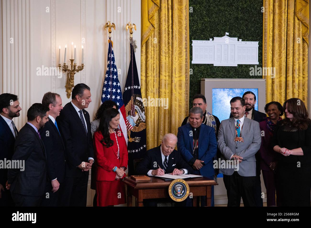 United States President Joe Biden signs a proclamation to establish the ...