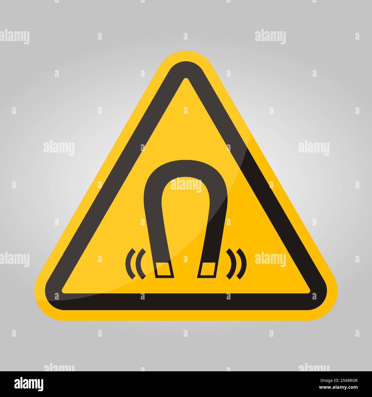 Beware Magnetic Field Symbol Sign Isolate On White Background,Vector ...