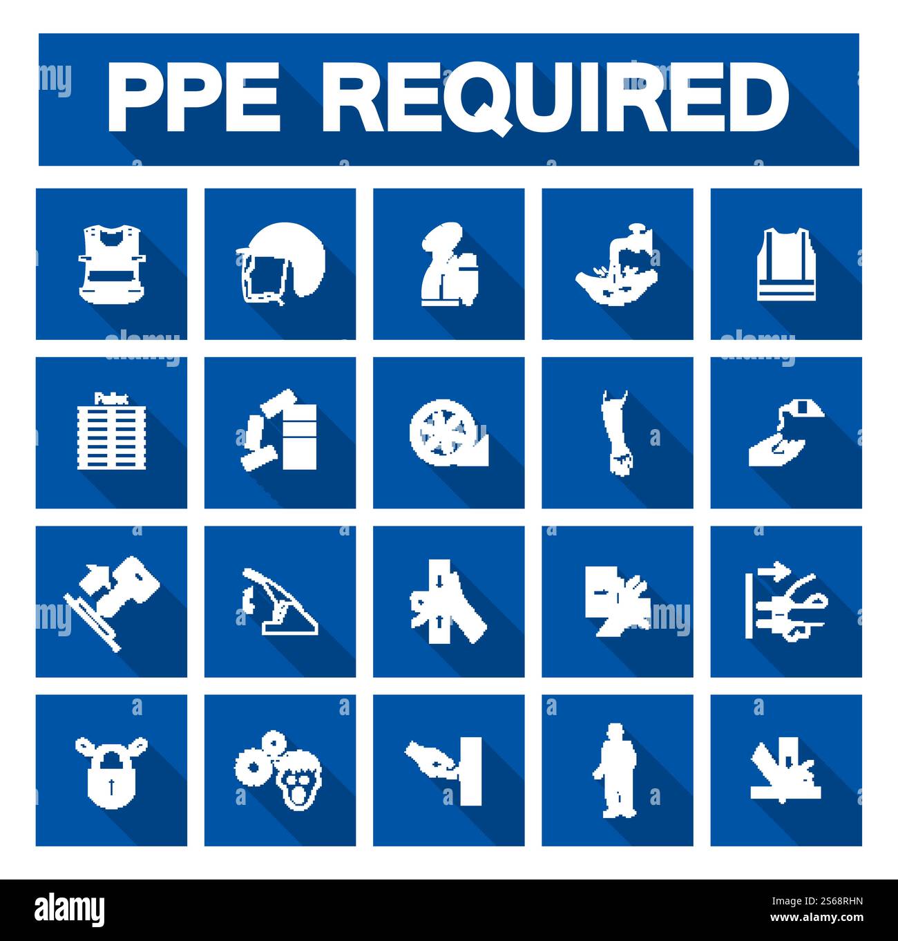 Required Personal Protective Equipment (PPE) Symbol,Safety Icon Stock ...