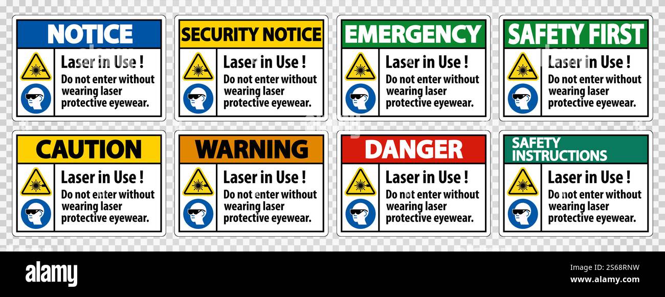 Warning PPE Safety Label,Laser In Use Do Not Enter Without Wearing ...