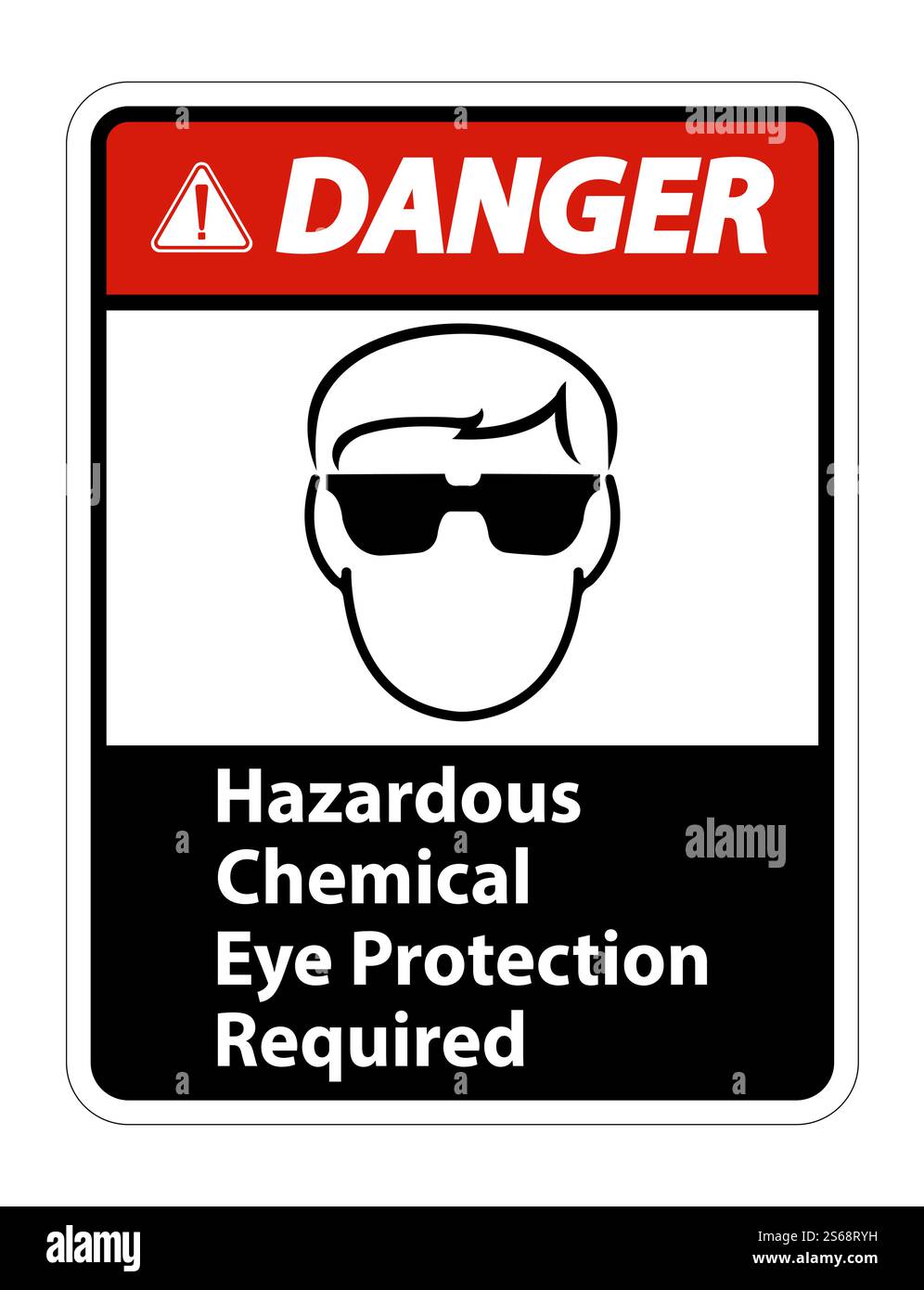 Danger Hazardous Chemical Eye Protection Required Symbol Sign Isolate ...