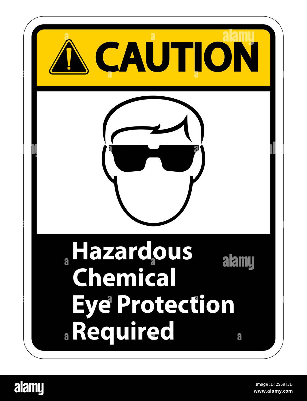 Caution Hazardous Chemical Eye Protection Required Symbol Sign Isolate ...