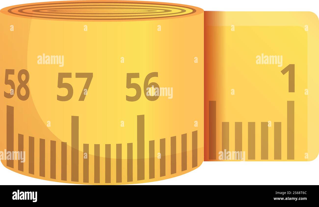 Fitness measurement tape icon. Cartoon of fitness measurement tape ...