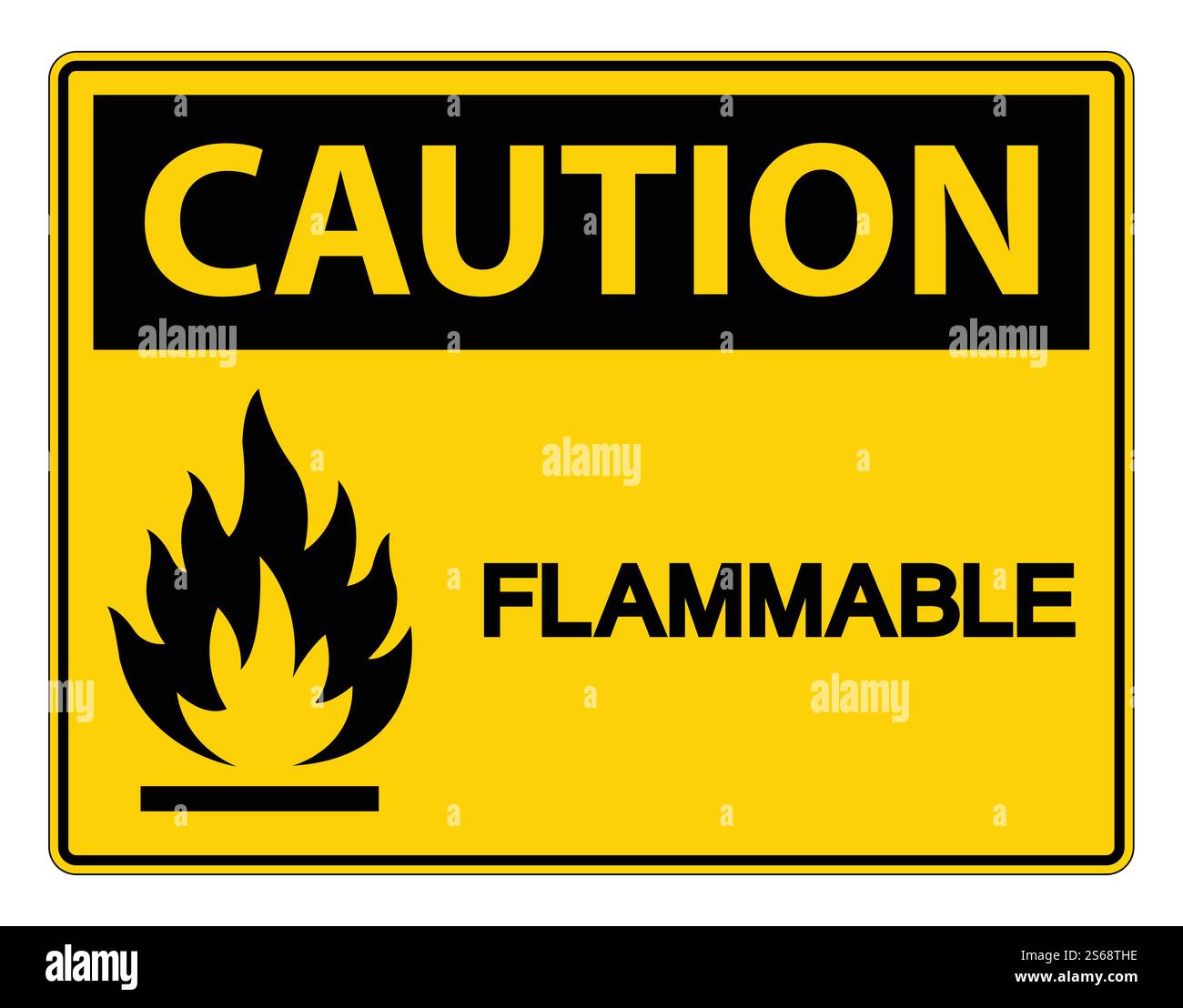 Caution Flammable Symbol Sign Isolate On White Background,Vector ...