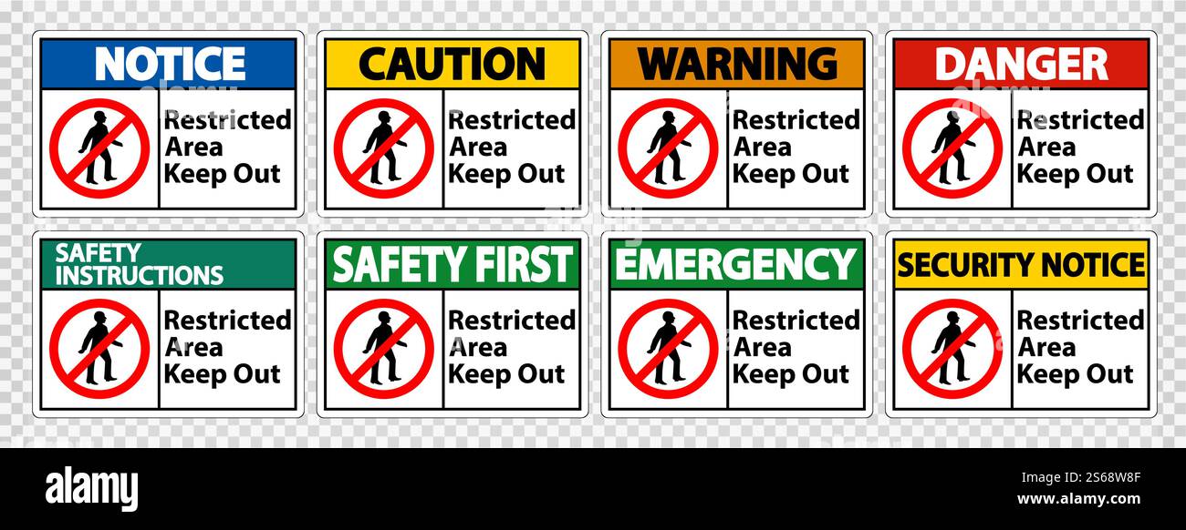 Restricted Area Keep Out Symbol Sign Isolate on transparent Background ...