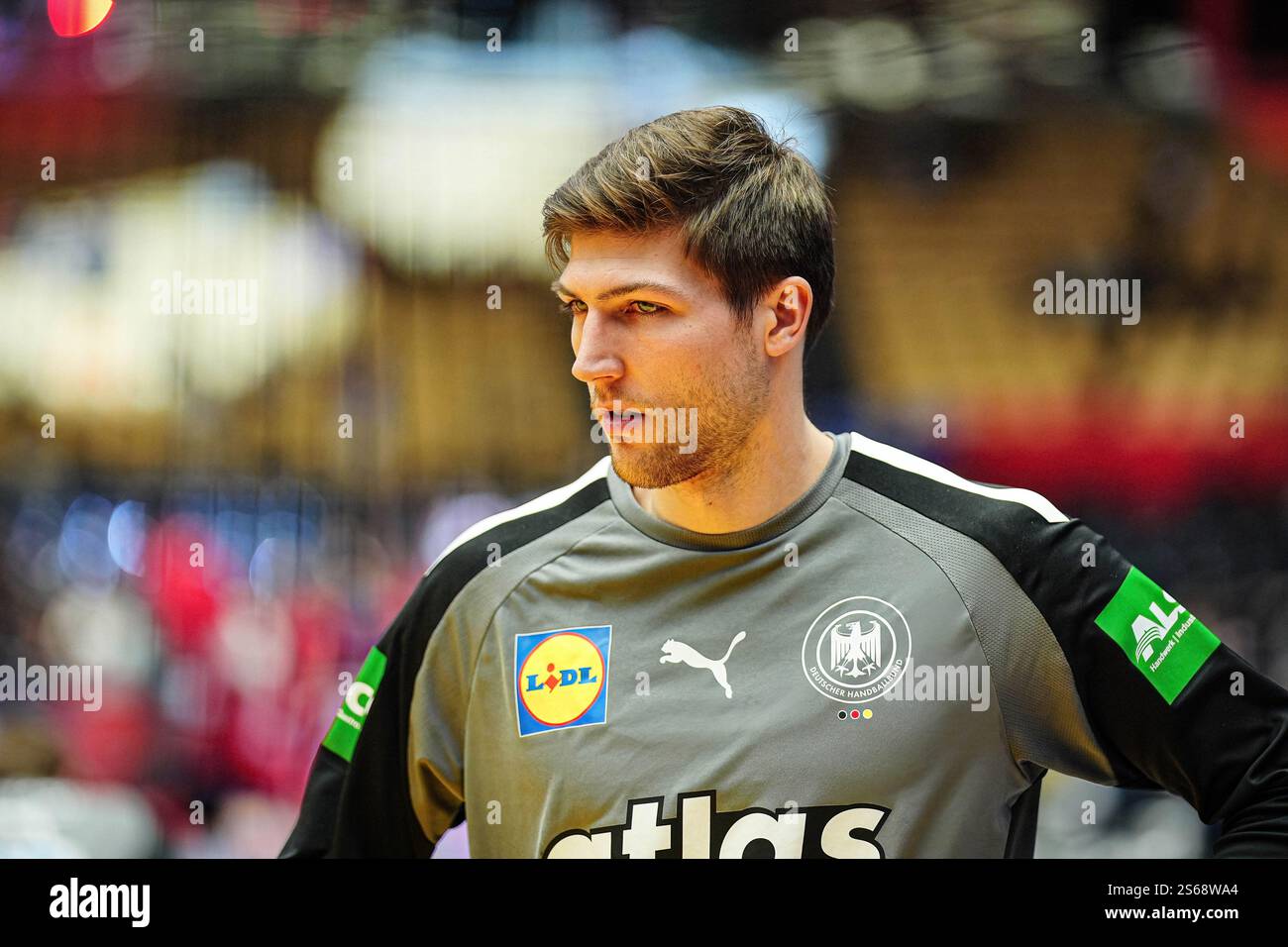 Lukas Zerbe (Deutschland, #17) DEN, Deutschland vs. Polen, Handball, IHF Weltmeisterschaft 2025 ...