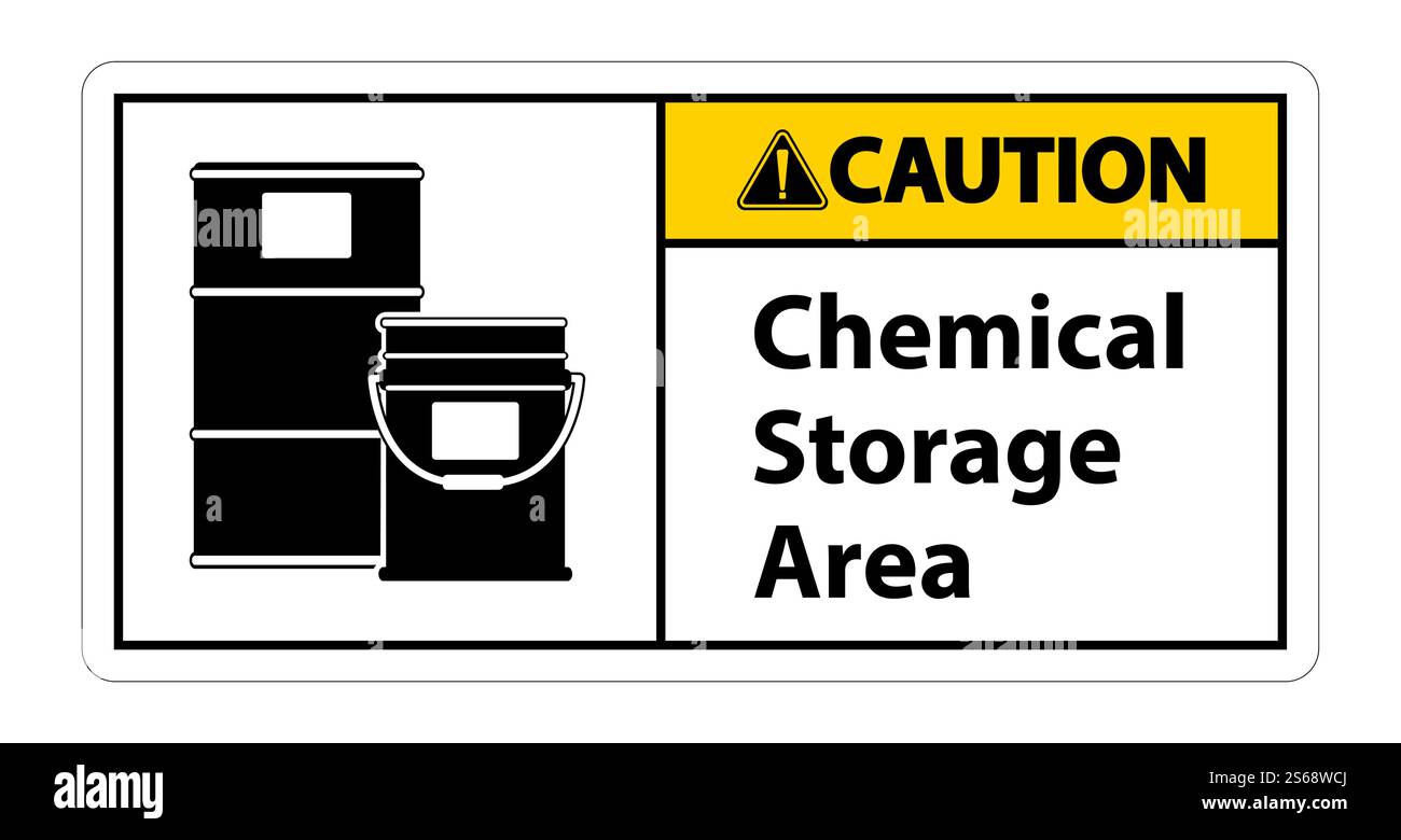Caution Chemical Storage Symbol Sign Isolate on transparent Background ...