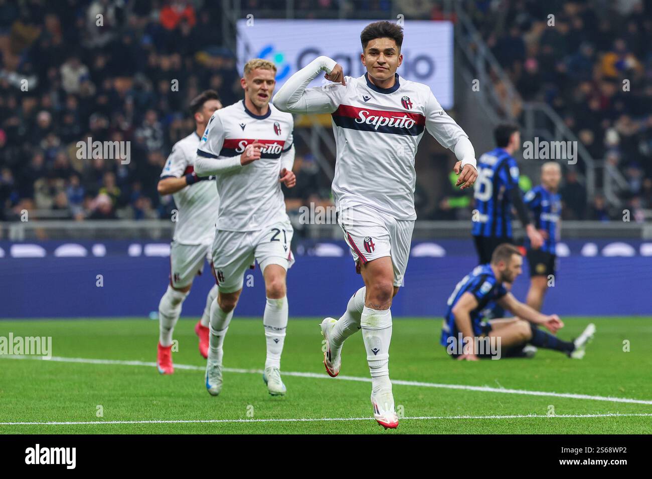 Milan, Italy. 15th Jan, 2025. Santiago Castro of Bologna FC celebrates ...