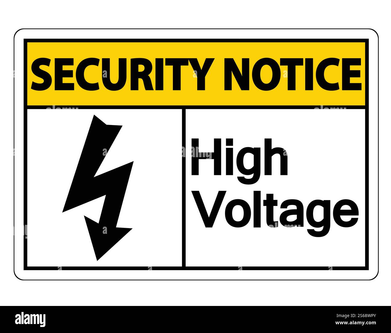 Security notice high voltage sign Isolate On White Background,Vector ...
