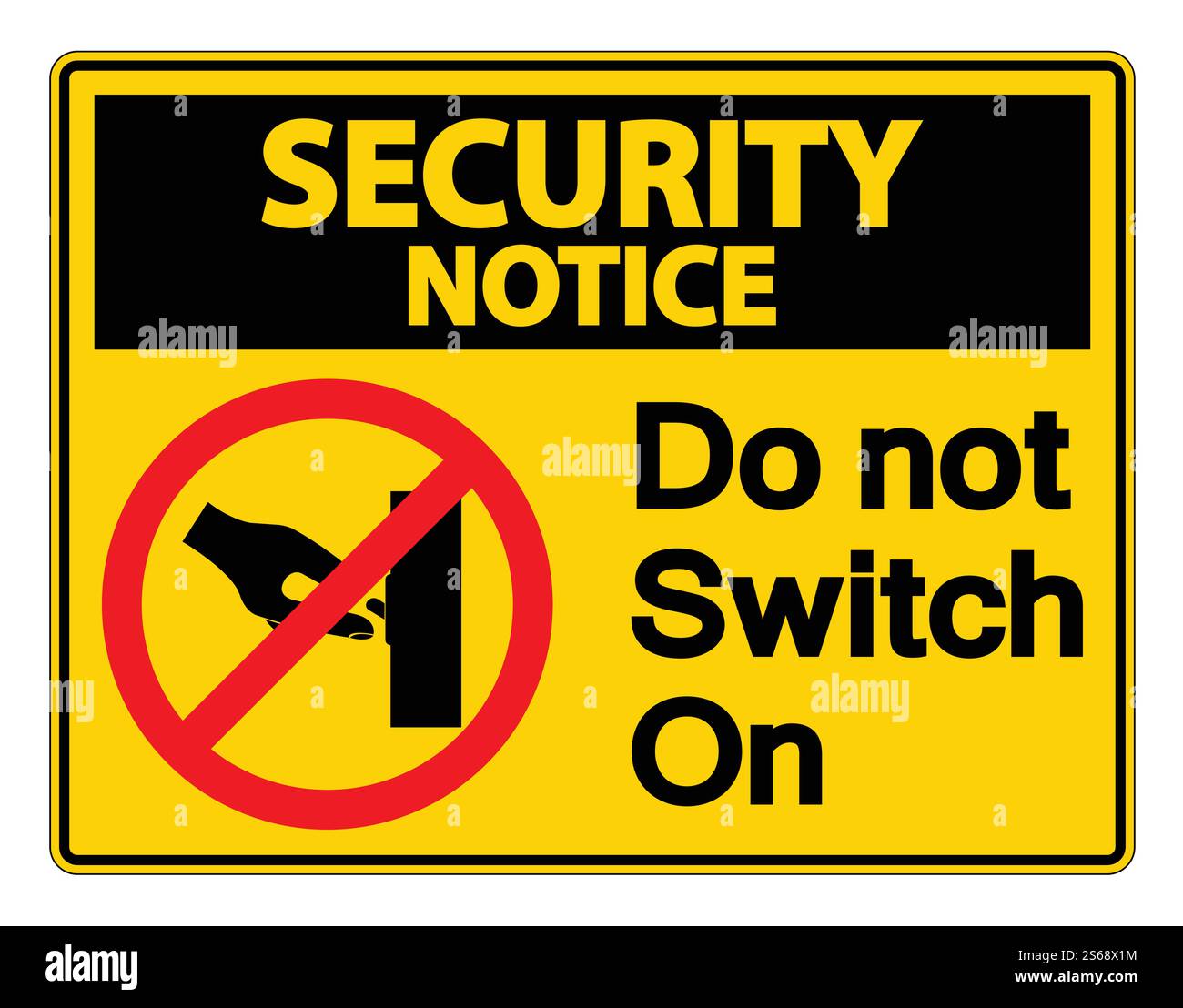 Security notice Switch On Symbol Sign on white background,Vector ...