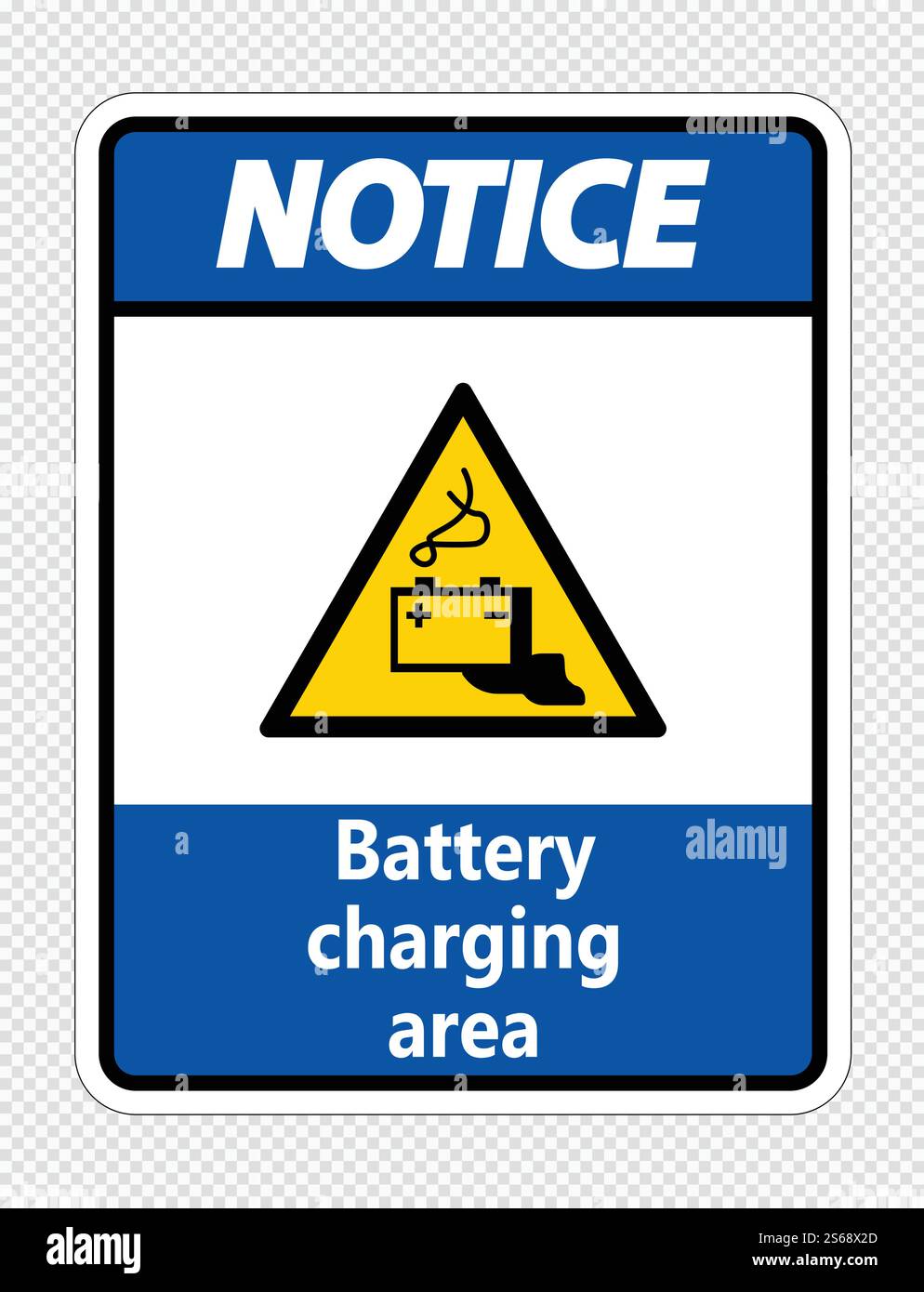 Notice battery charging area Sign on transparent background,vector ...