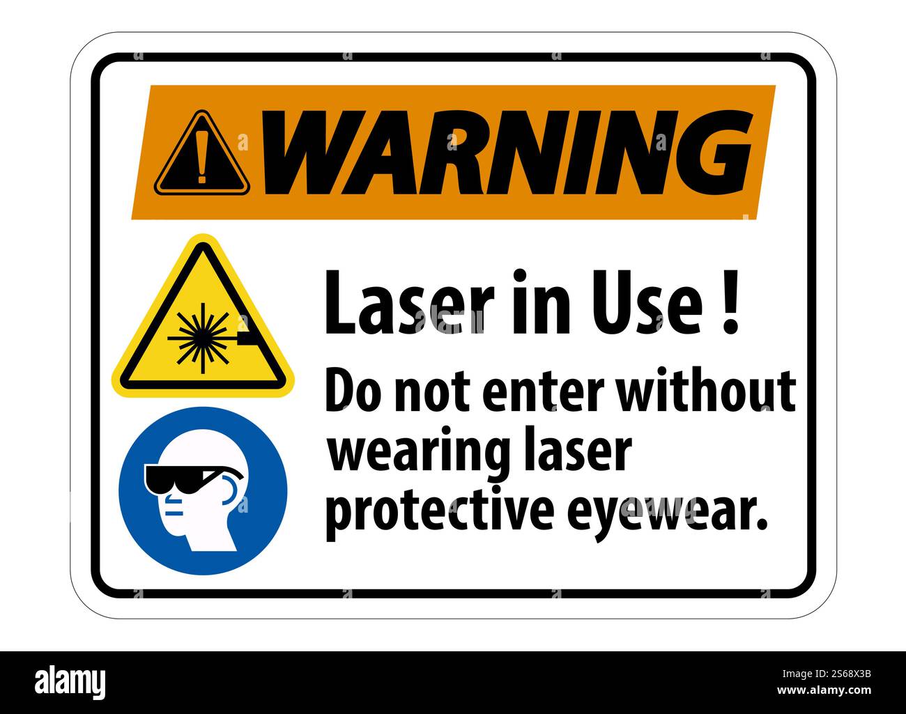 Warning Warning PPE Safety Label,Laser In Use Do Not Enter Without ...