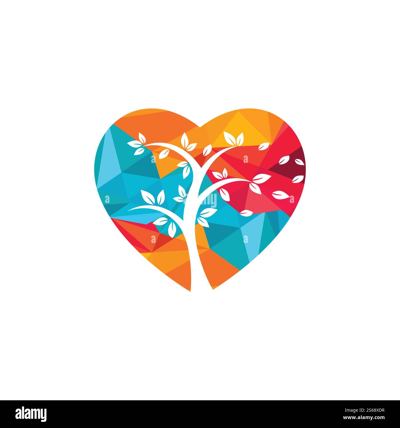Tree heart logo design. Love nature creative logo design template ...