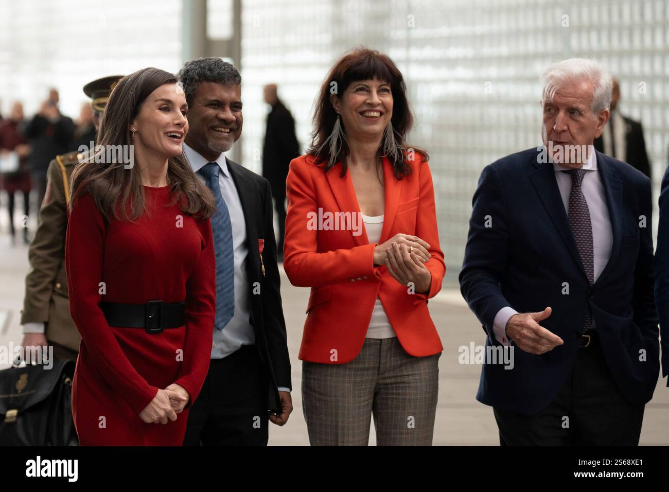 Queen Letizia (l), and the Minister of Equality, Ana Redondo (2r ...