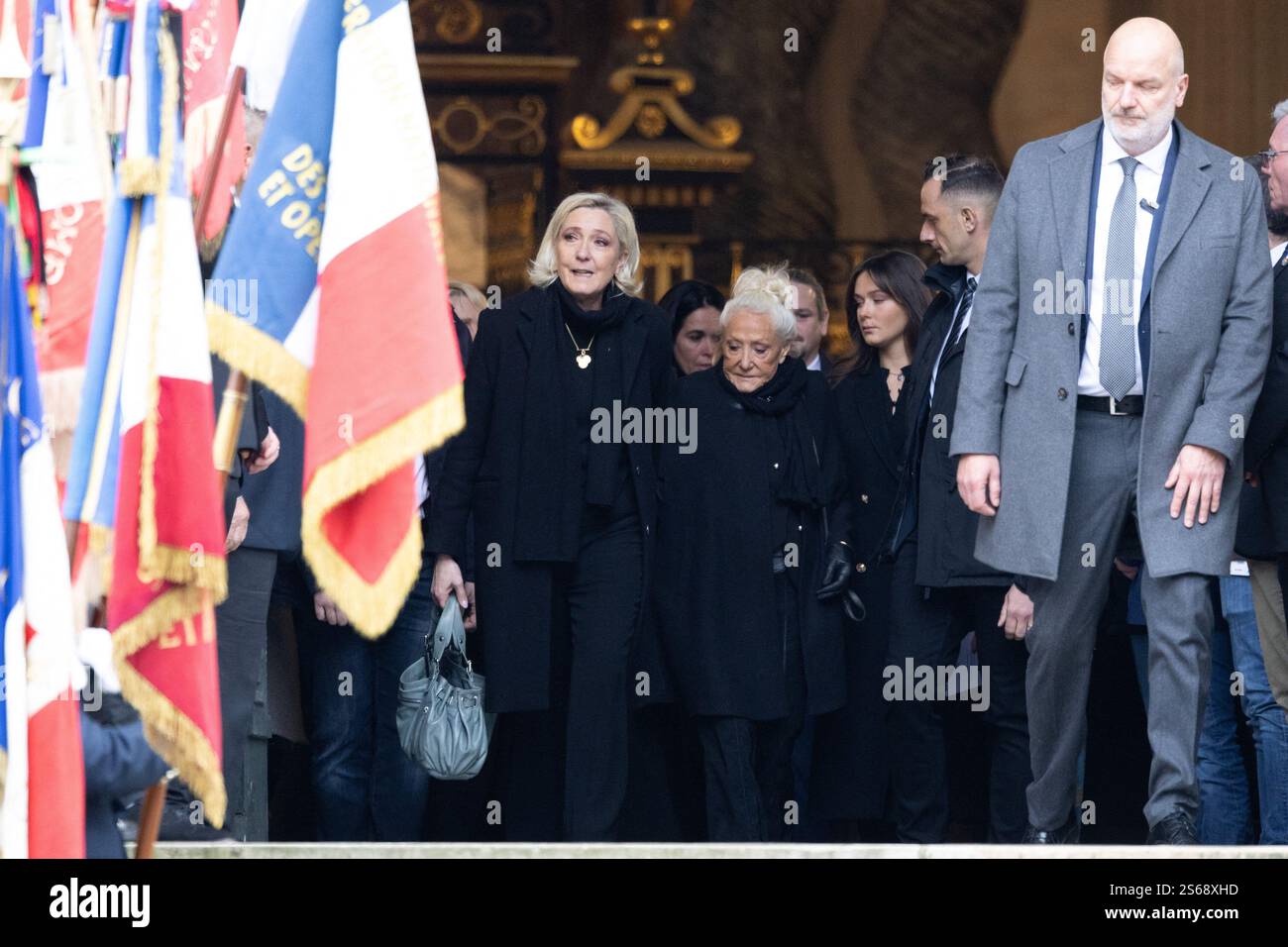 Marine Le Pen and her mother Pierrette Le Pen, Thierry Legier leave ...