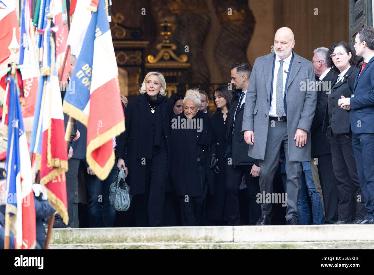 Marine Le Pen and her mother Pierrette Le Pen, Thierry Legier leave ...