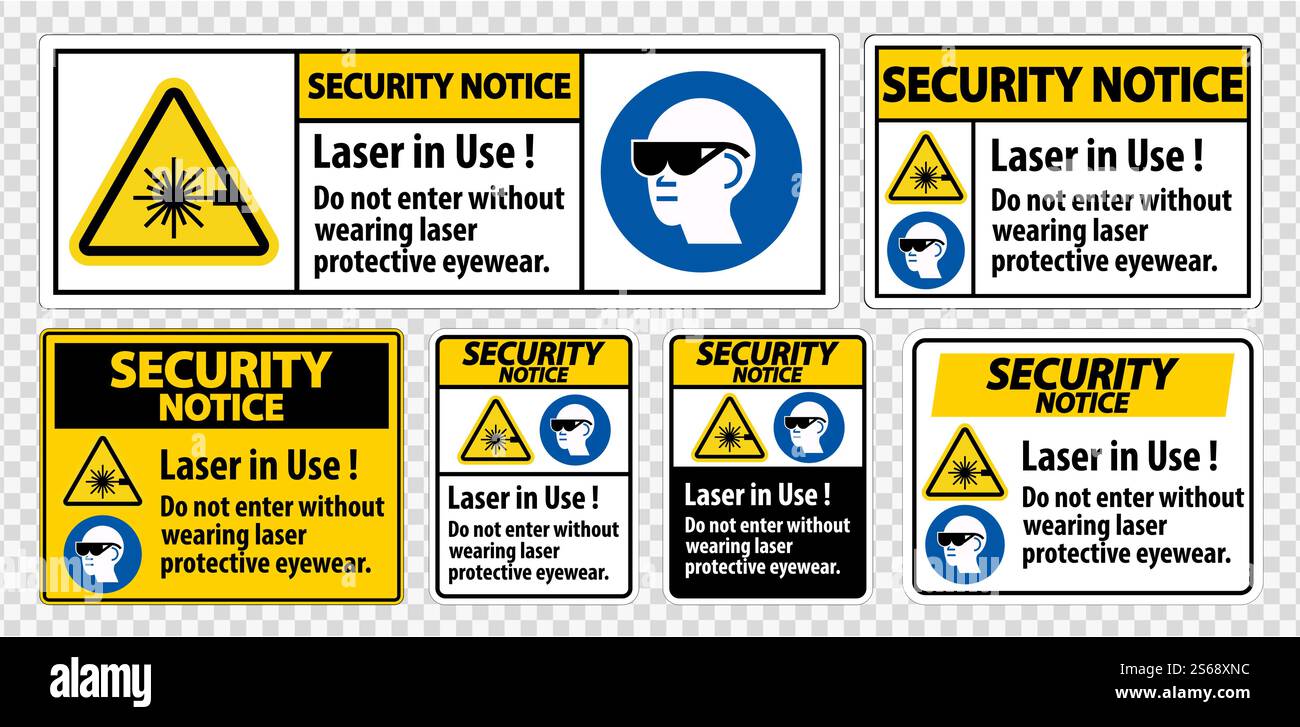 Security Notice PPE Safety Label,Laser In Use Do Not Enter Without ...