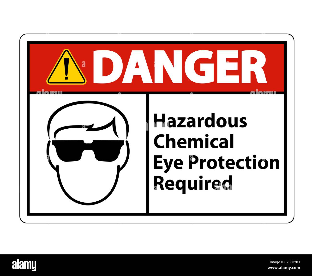 Danger Hazardous Chemical Eye Protection Required Symbol Sign Isolate ...
