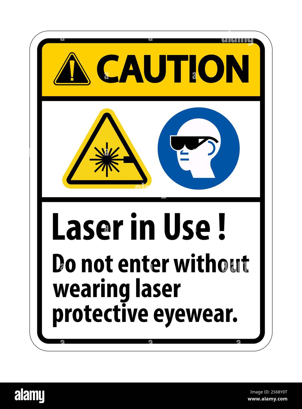 Caution Warning PPE Safety Label,Laser In Use Do Not Enter Without ...