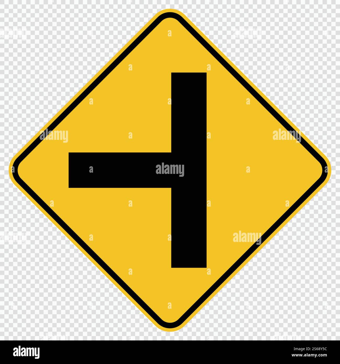 T-Junction Traffic Road Sign on transparent background,vector ...
