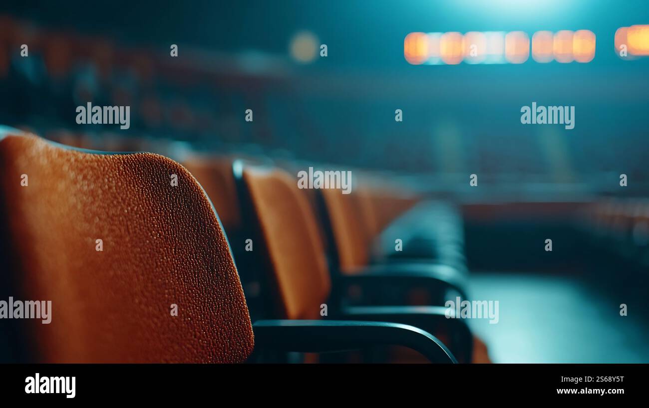 Spacious indoor sports arena with a large scoreboard display,used as a ...