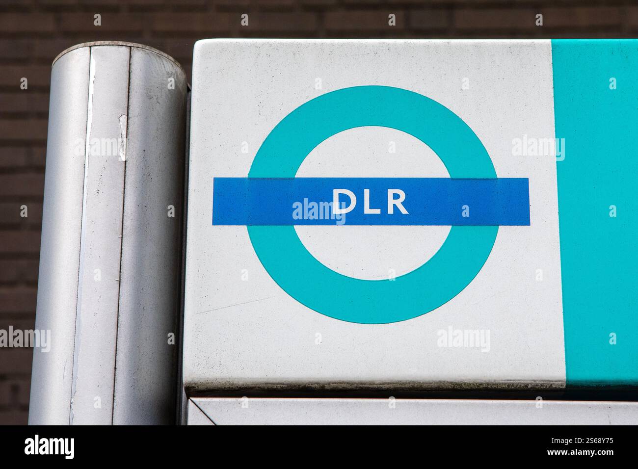 London, UK - July 22nd 2024: A DLR - Docklands Light Railway logo on a ...