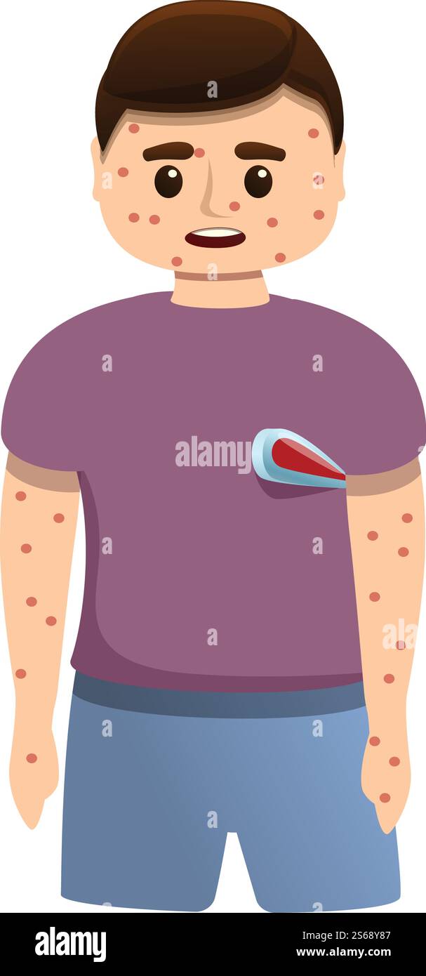 Kid temperature measles icon. Cartoon of kid temperature measles vector ...