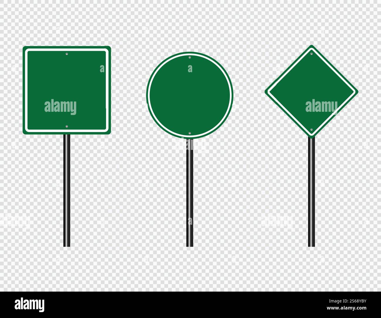 Green traffic sign,Road board signs isolated on transparent background,vector illustration EPS ...