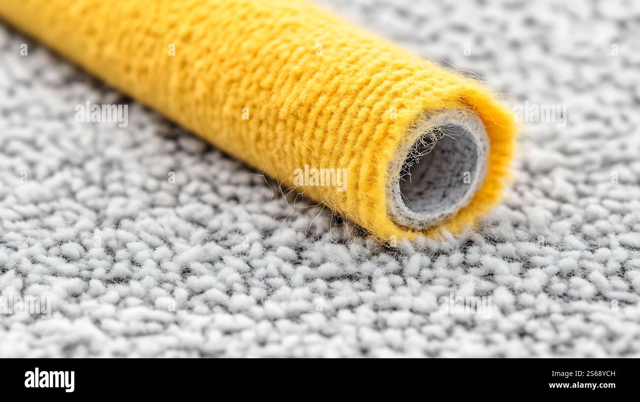 Detailed texture of a close-up lint roller picking up dog hair and ...