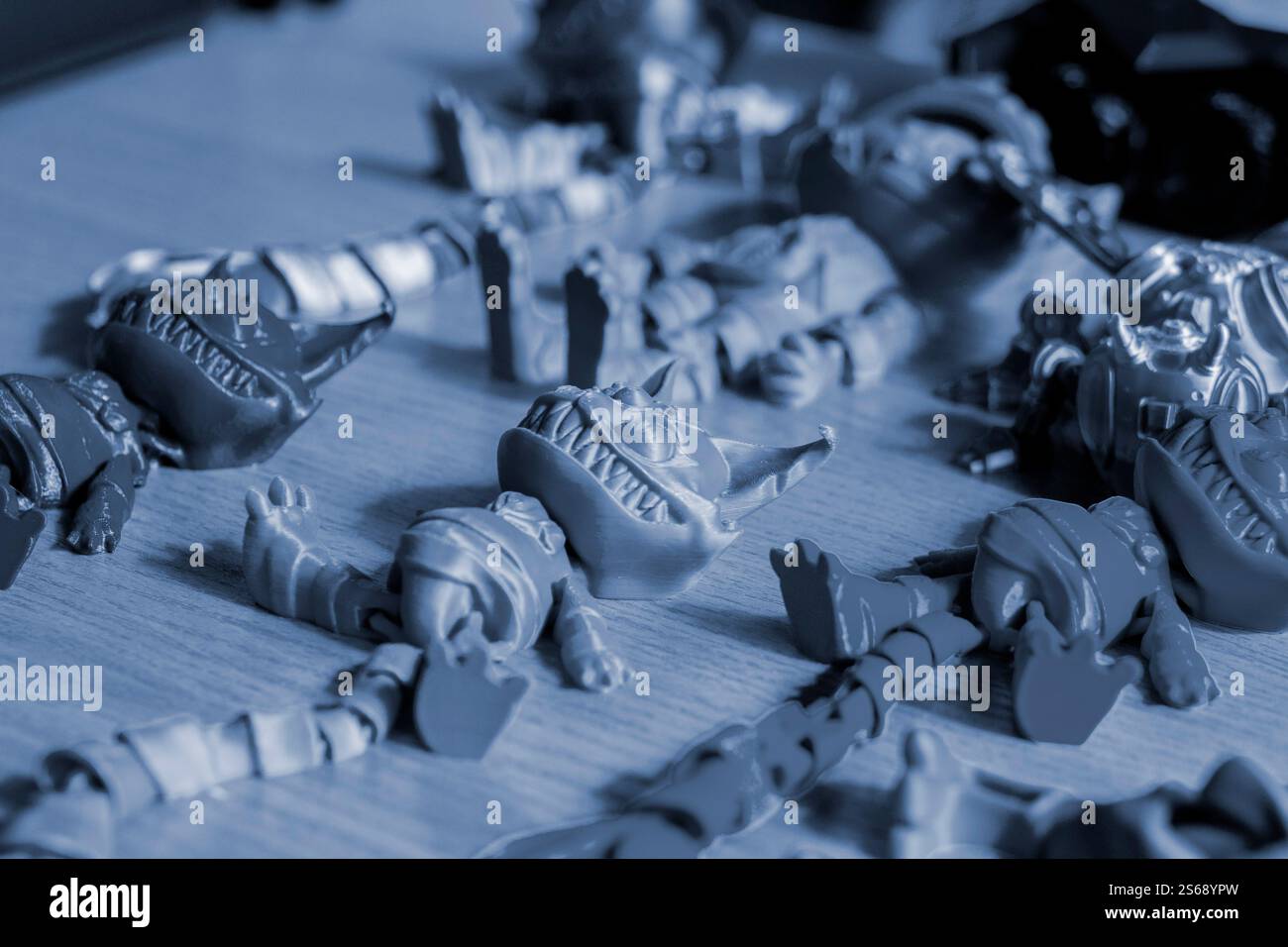 Art object printed on 3D printer close-up. Art creative model created ...