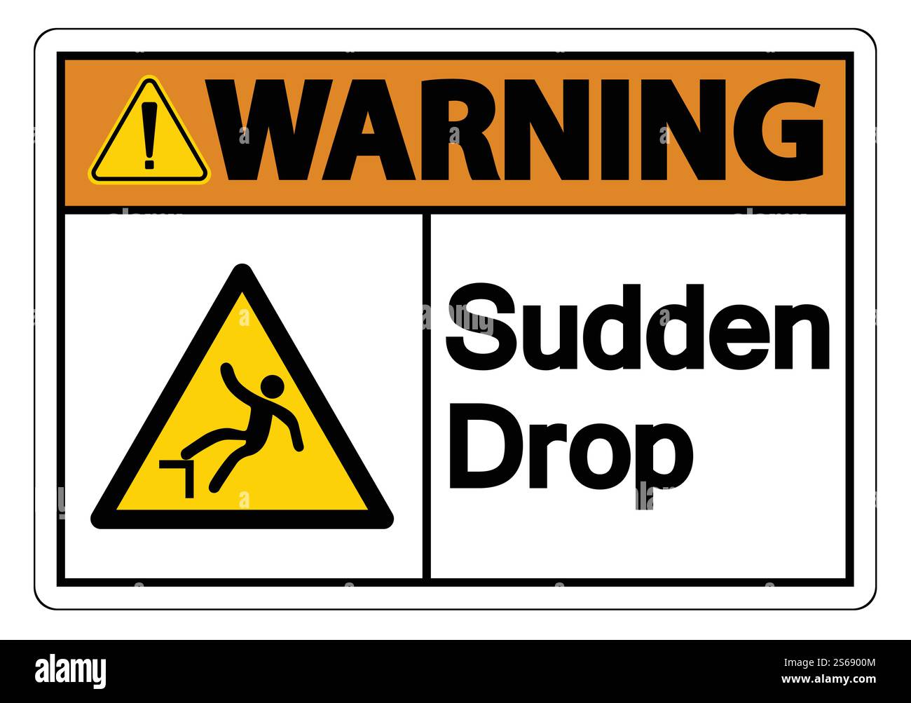 Warning Sudden Drop Symbol Sign On White Background,vector illustration ...