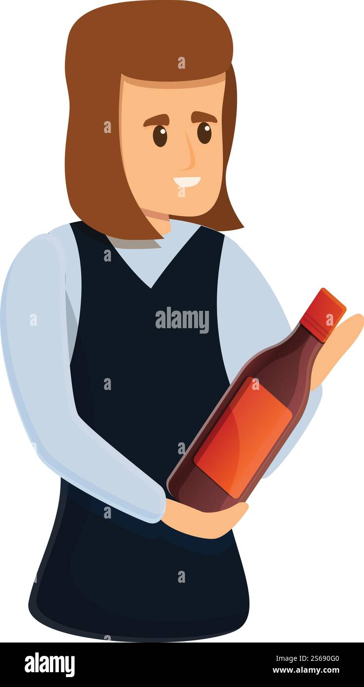 Bar woman sommelier icon. Cartoon of bar woman sommelier vector icon ...