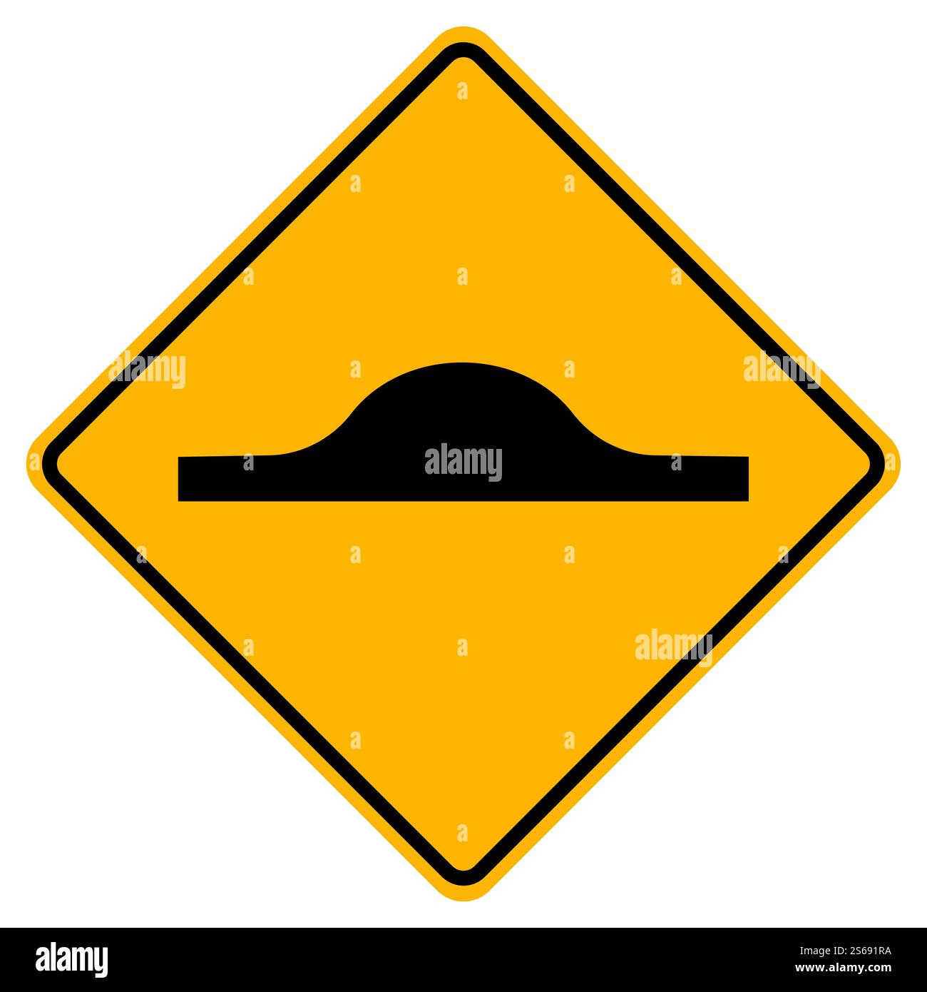 Warning traffic signs Speed hump on white background Stock Vector Image ...