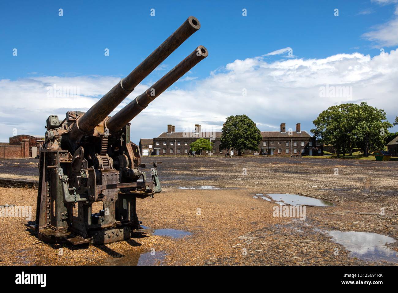 Essex, UK - July 7th 2024: View of an artillery gun and the Officers ...