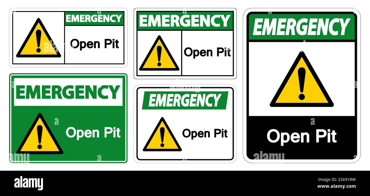 Emergency Open Pit Sign Isolate On White Background,Vector Illustration ...