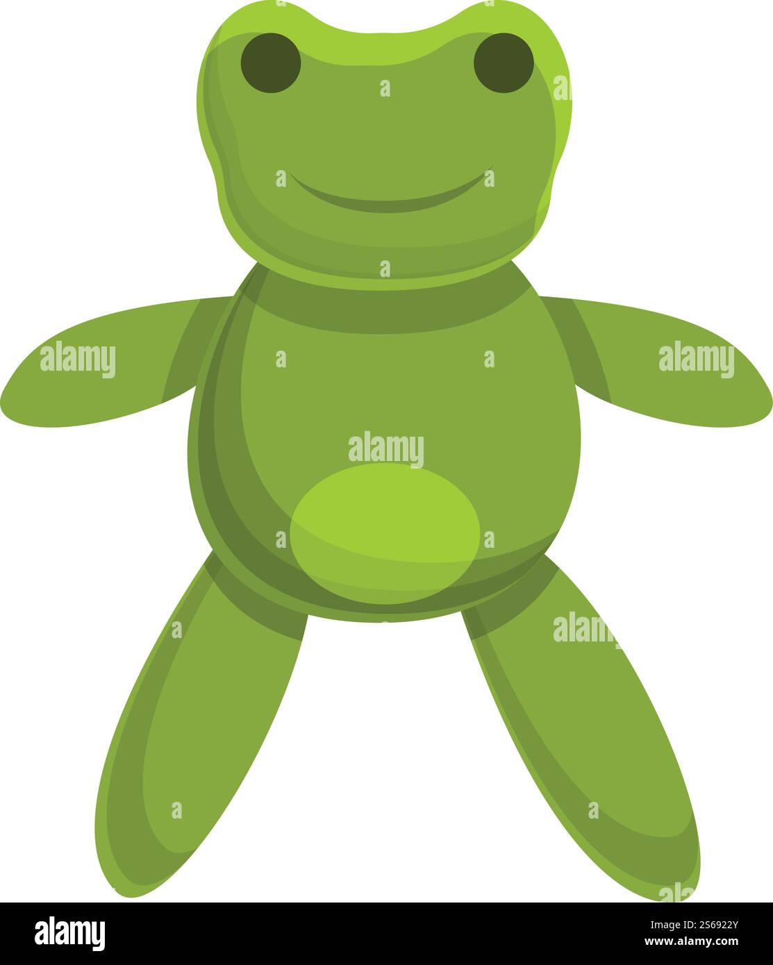 Cute green frog doll icon. Cartoon of cute green frog doll vector icon ...