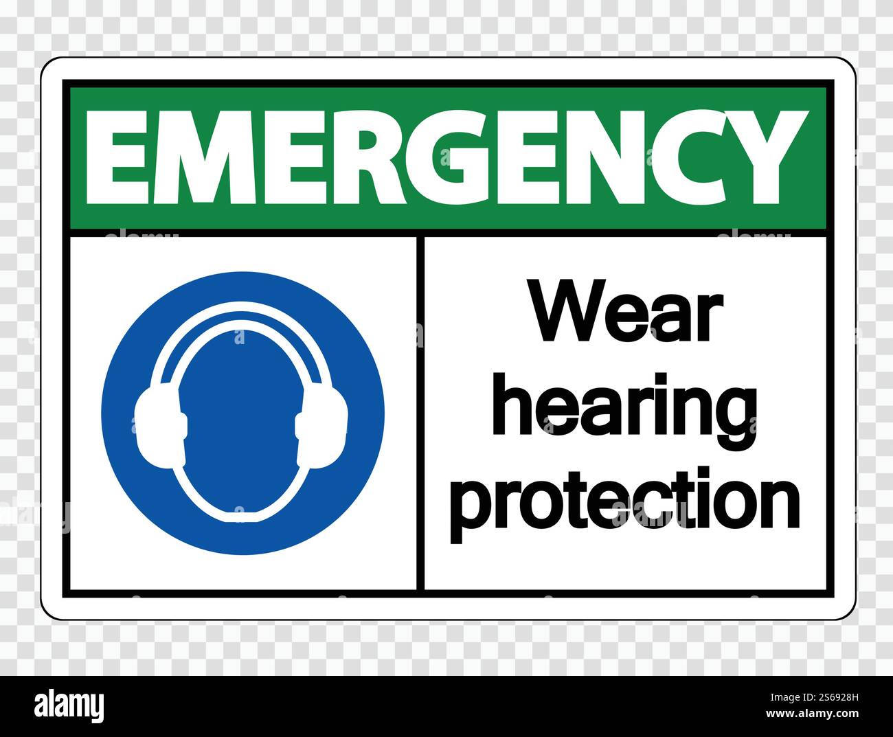 Emergency Wear hearing protection on transparent background,vector ...