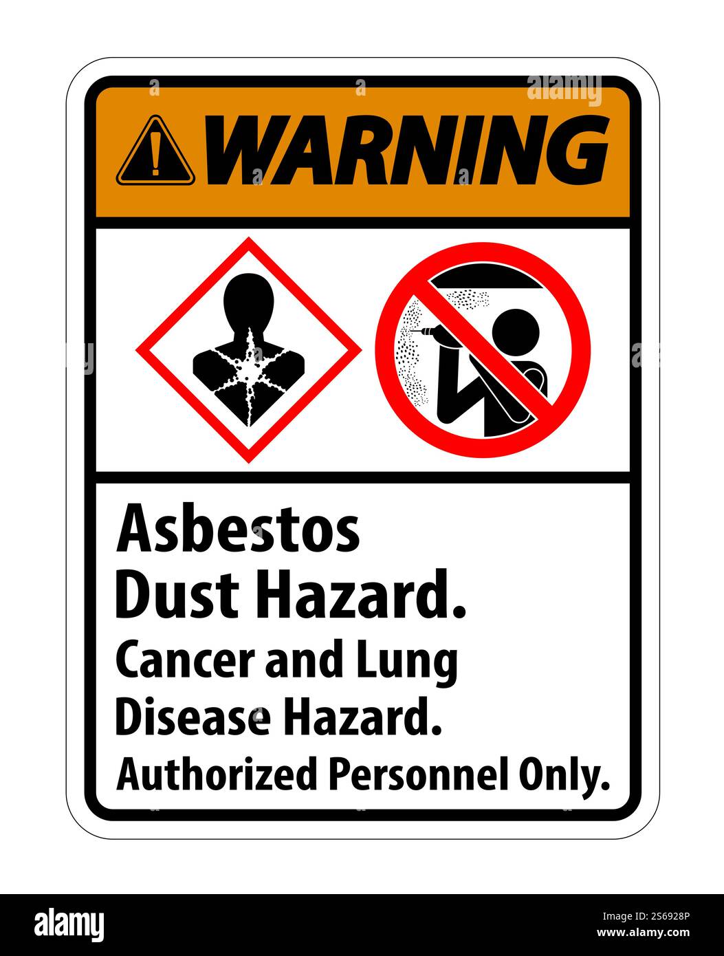 Warning Safety Label,Asbestos Dust Hazard, Cancer And Lung Disease ...