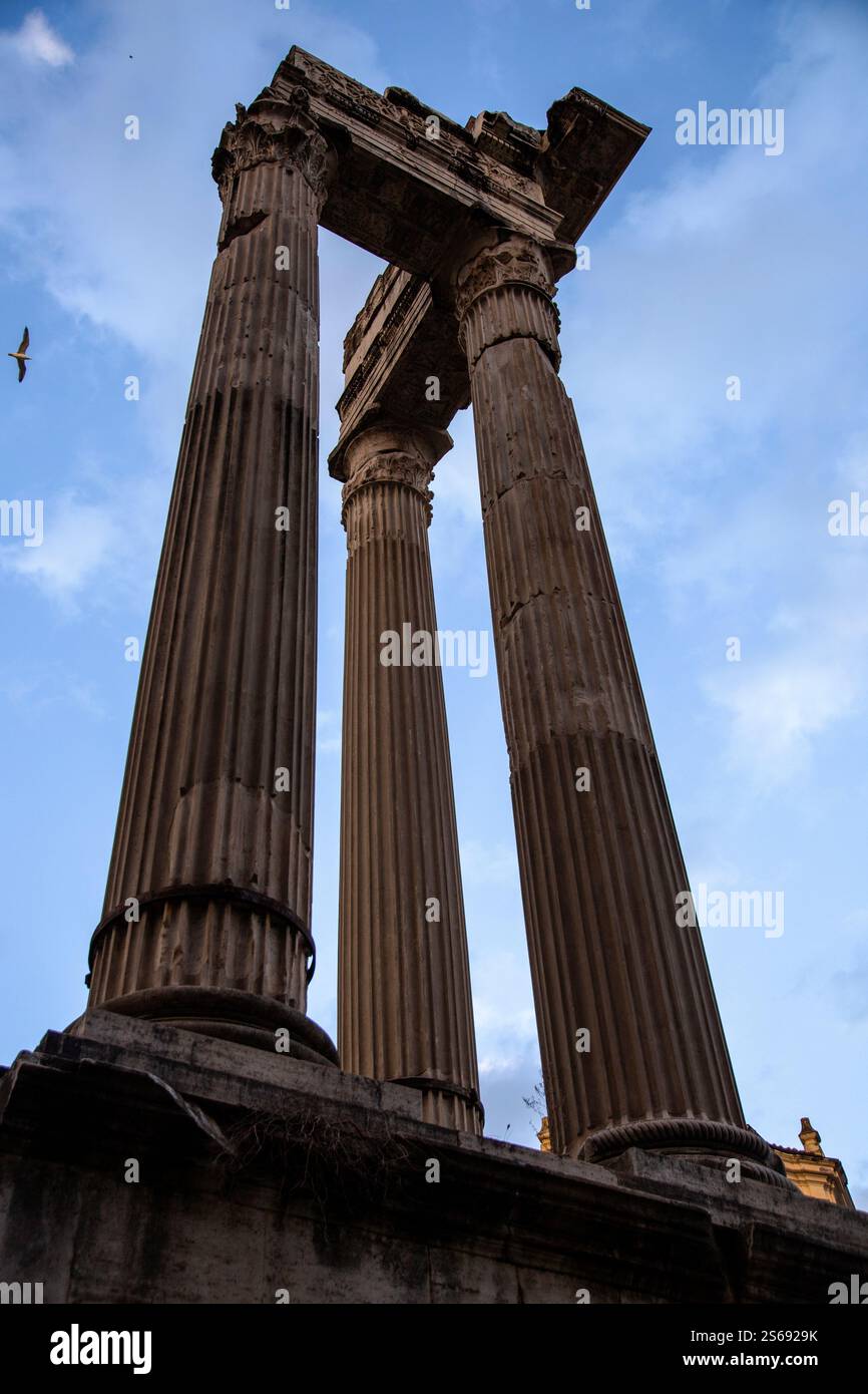 Right under the ruins of the Tempio di Apollo Sosiano, three remaining ...