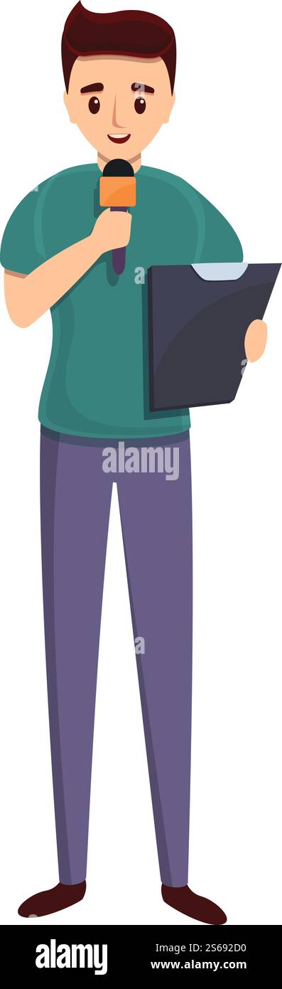 Tv reporter icon. Cartoon of tv reporter vector icon for web design ...