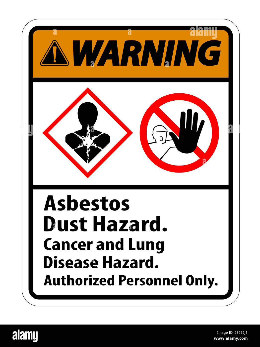 Warning Label Disease Hazard, Authorized Personnel Only Isolate on ...