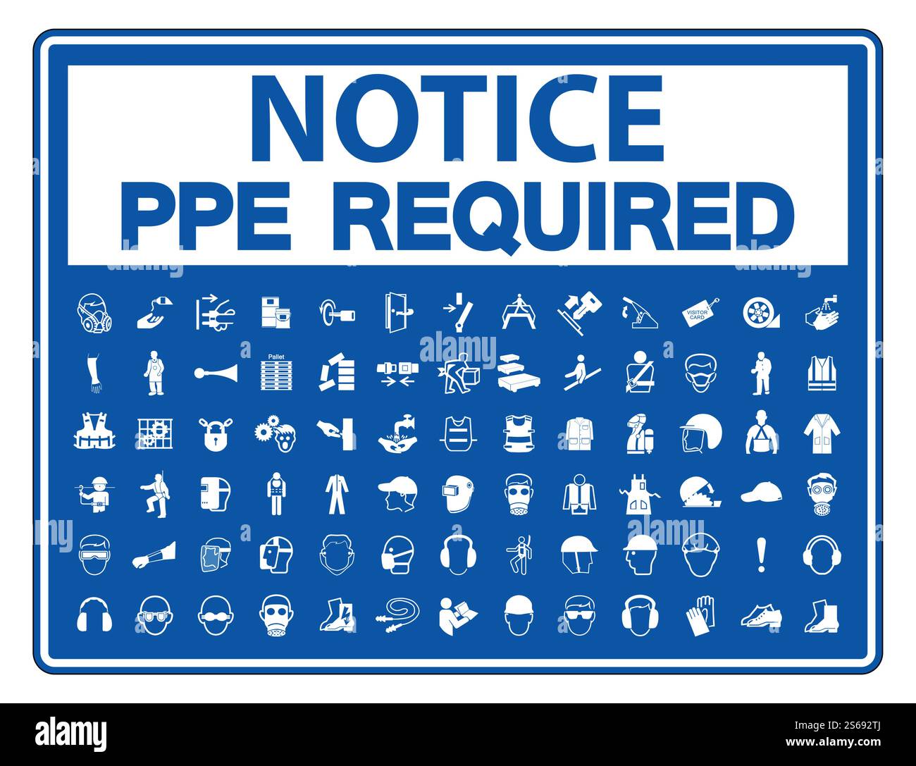 Required Personal Protective Equipment (PPE) Symbol,Safety Icon,Vector ...