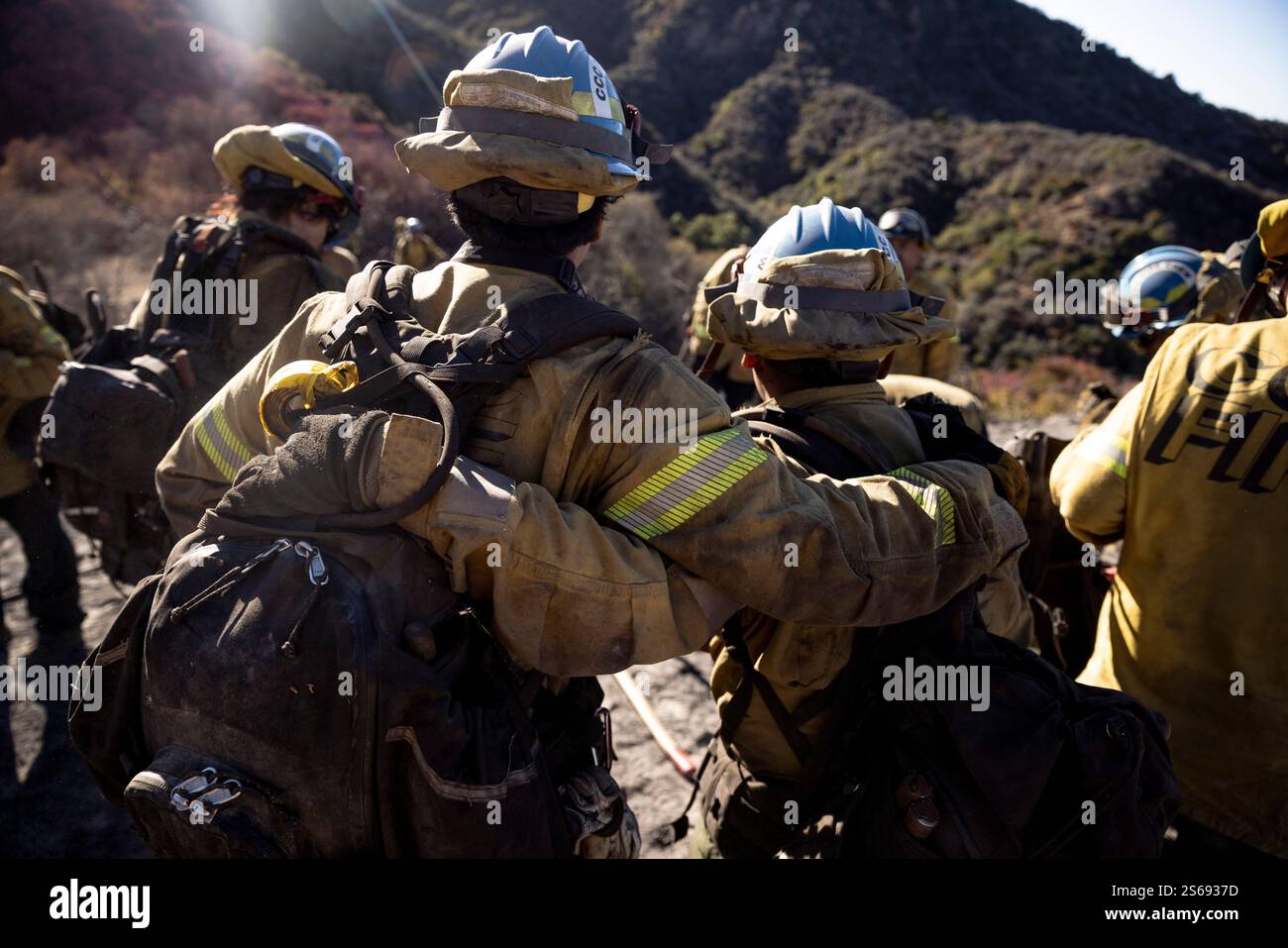 Two firefighters with the California Conservation Corps Monterey Bay ...