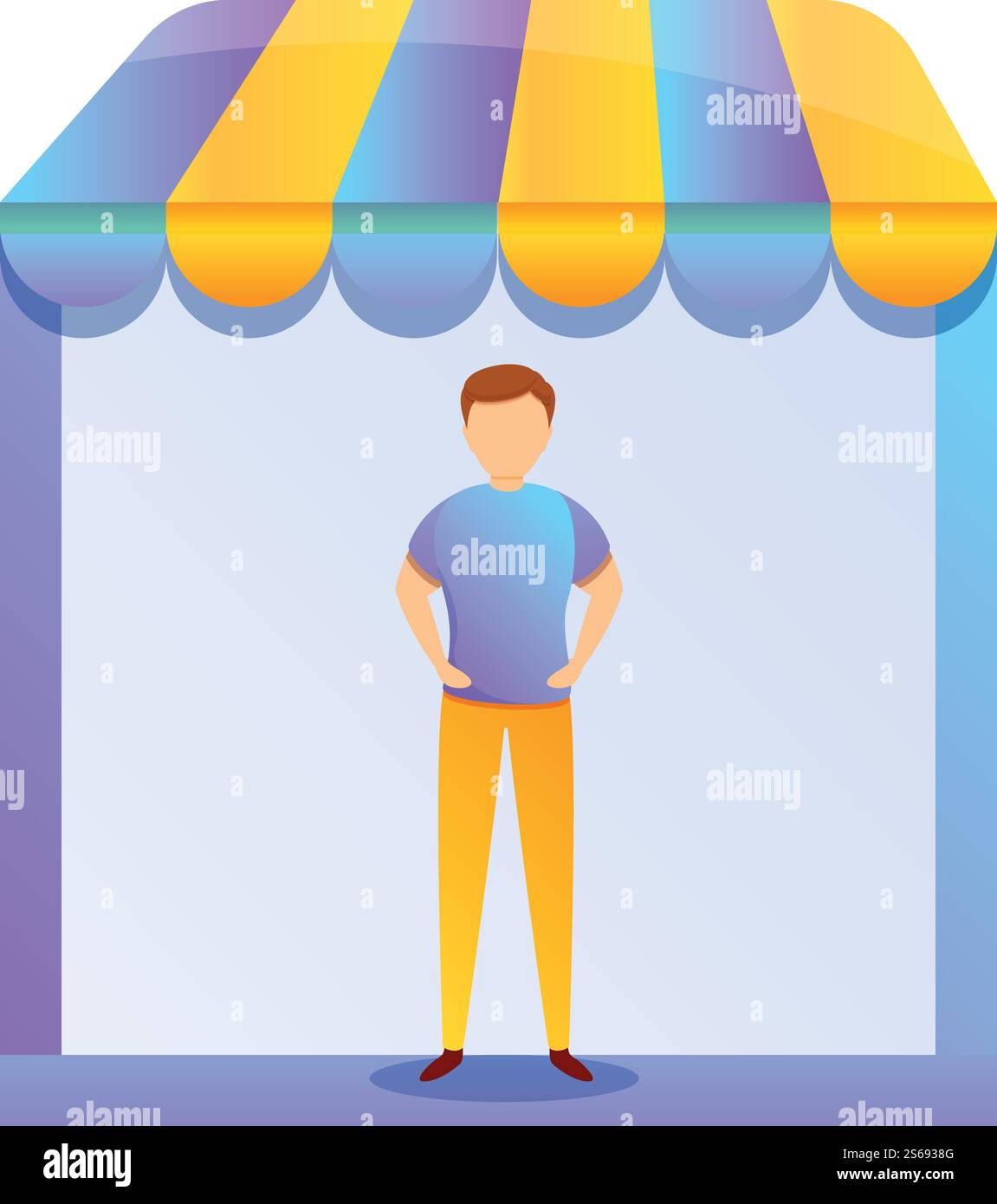 Street shop purchasing manager icon. Cartoon of street shop purchasing ...