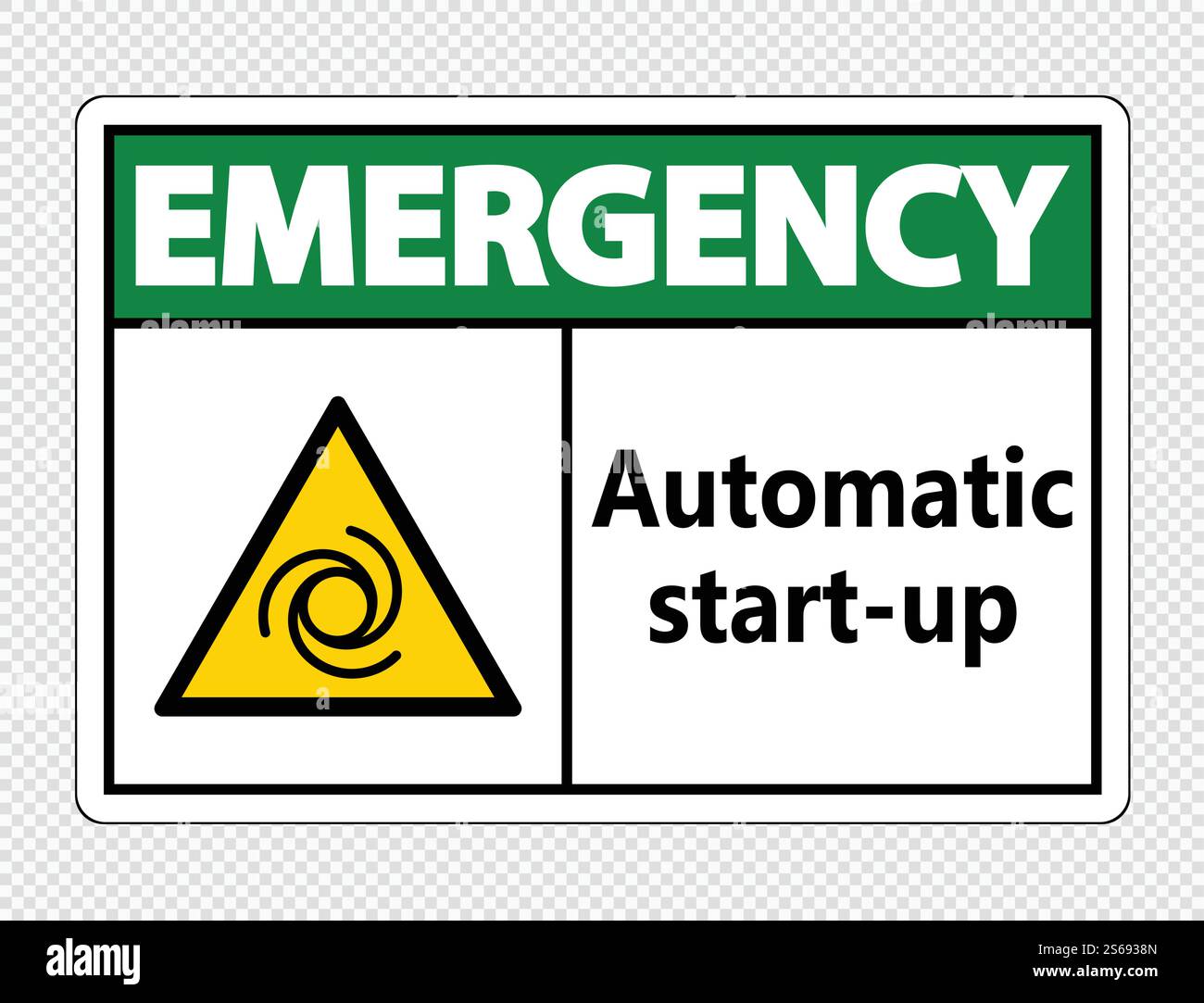 Emergency automatic start-up sign on transparent background,vector ...
