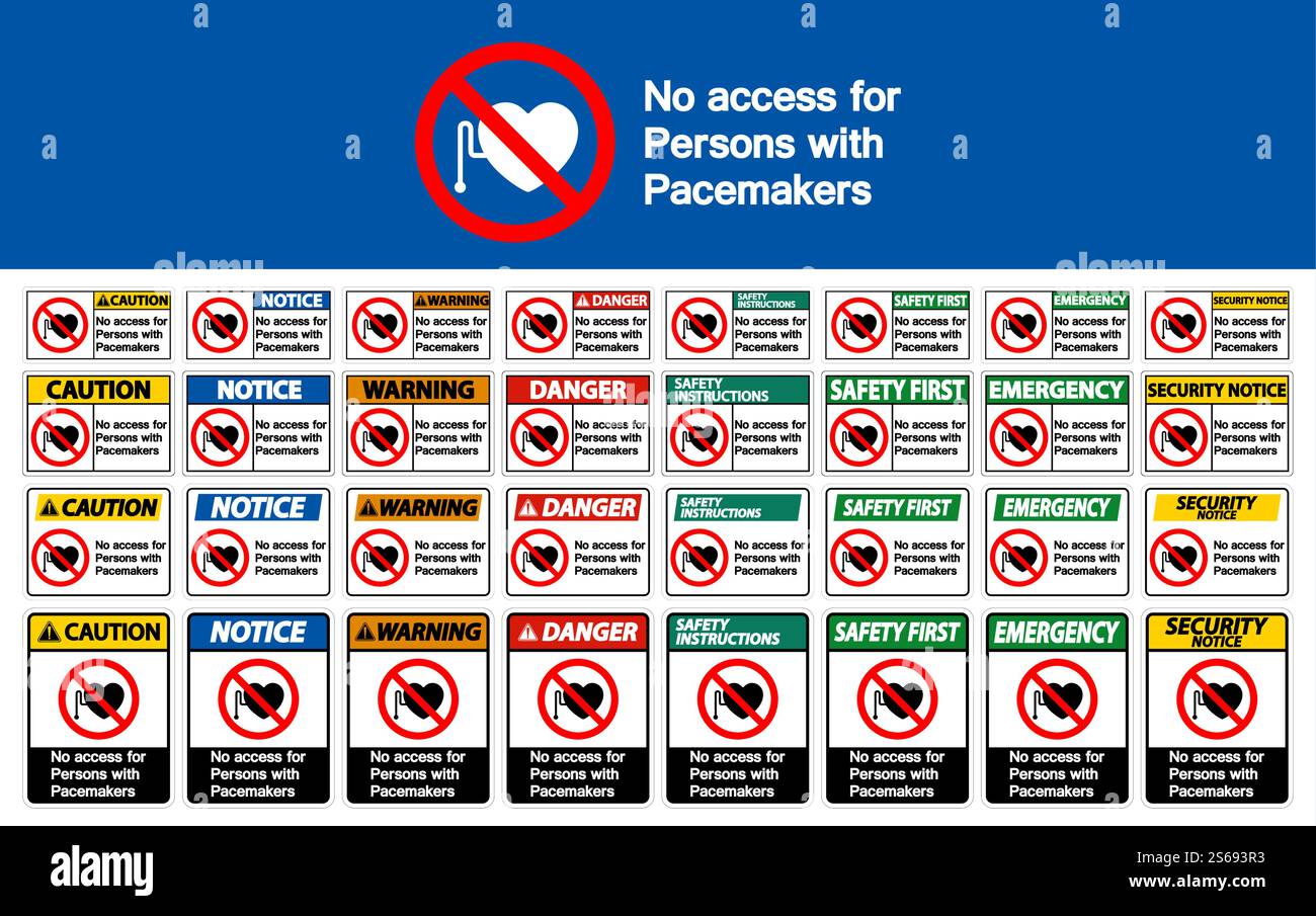 No Access For Persons With Pacemaker Symbol Sign On White Background ...