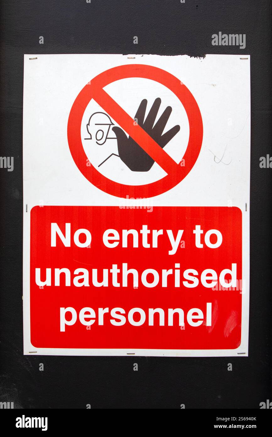 No Entry to Unauthorised Personnel sign Stock Photo - Alamy