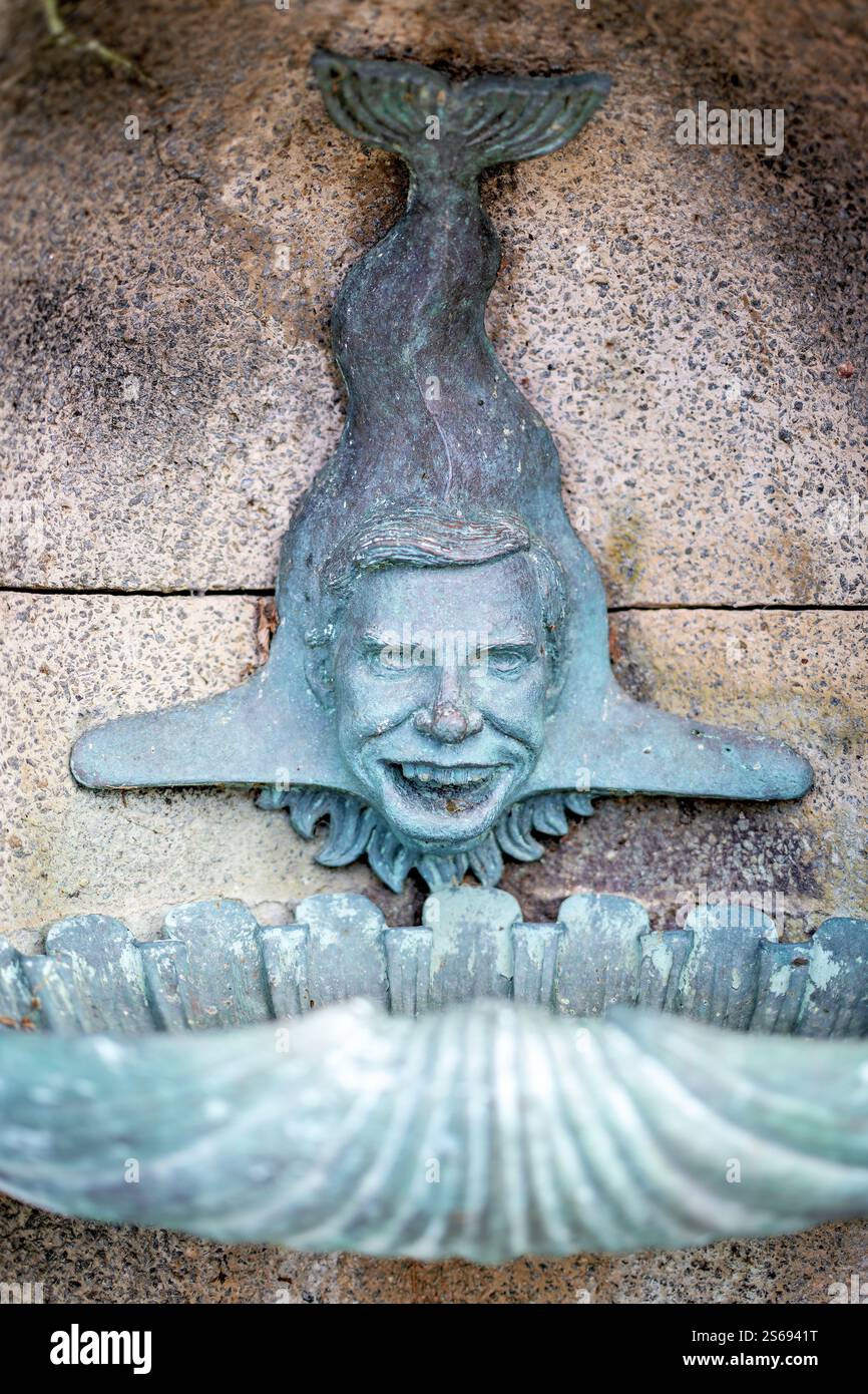 WASHINGTON DC — Two small fountains featuring fish motifs adorn alcoves ...